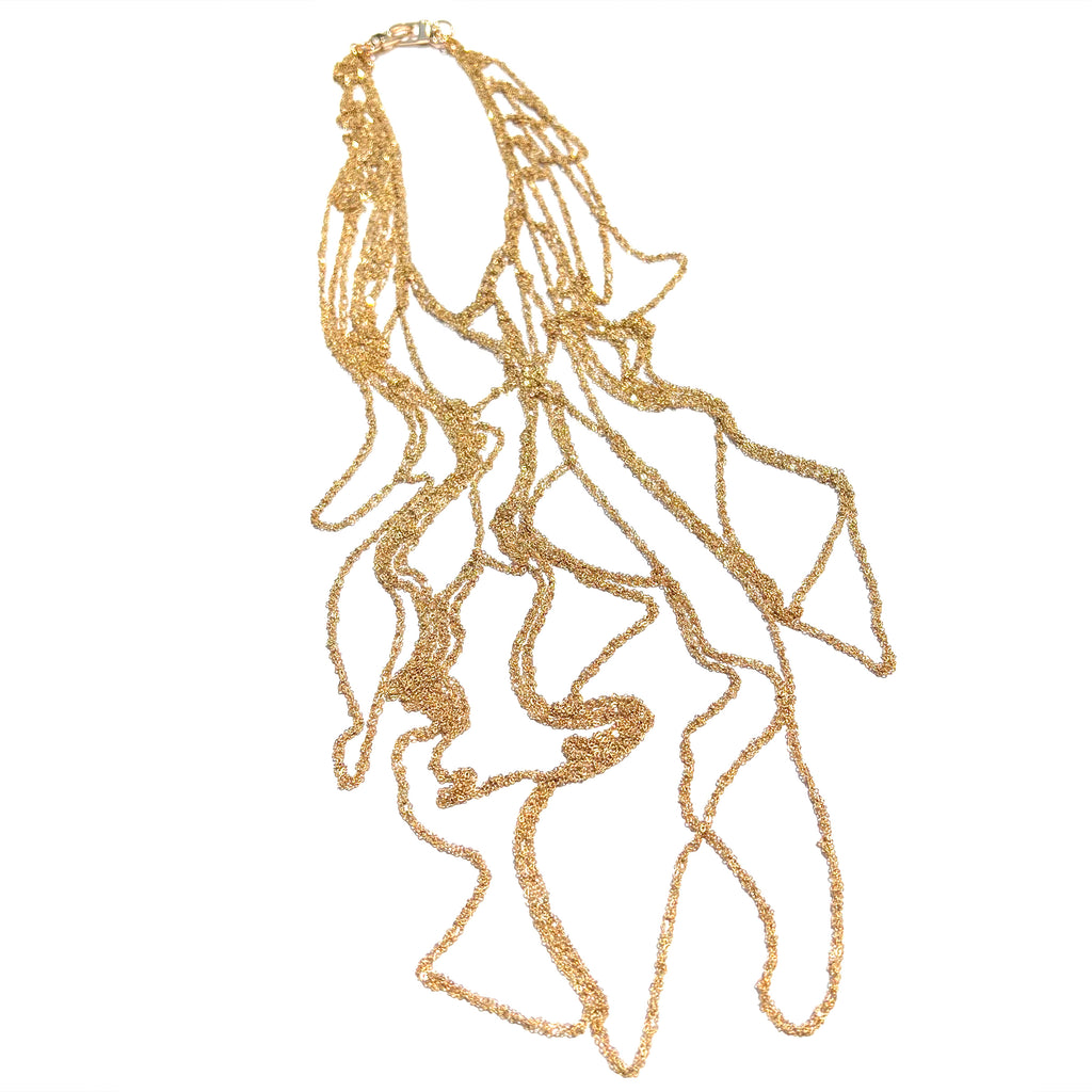 MPR x THE IMAGINARIUM: Scalloped Dripping Chain Necklace in 18K Gold ...