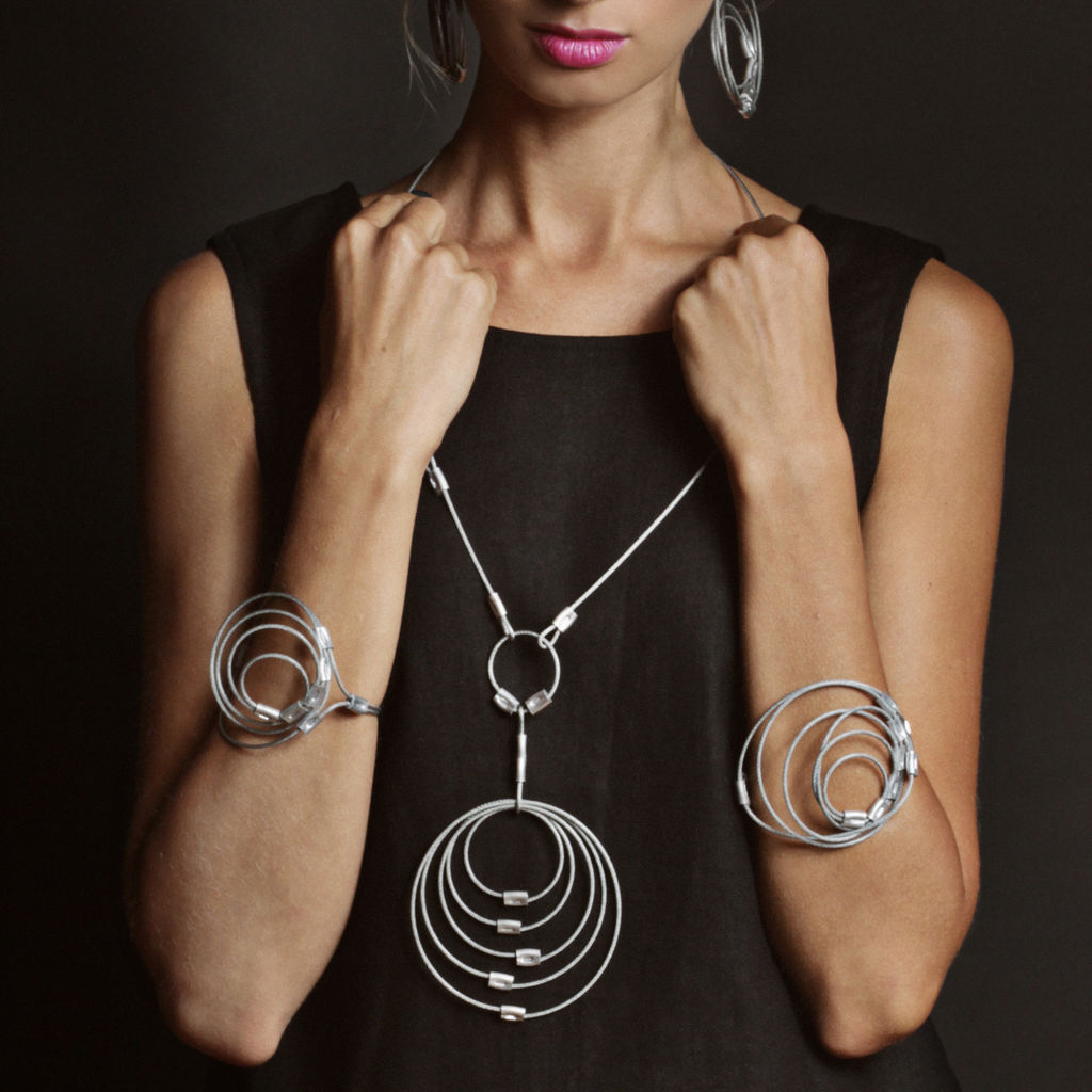 MPR Maxi Cable Collection: Rings Pendant Necklace in Steel – Meghan ...